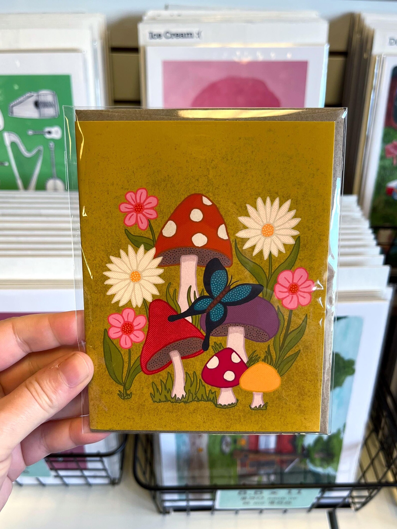 Mushroom 70s Card - 4x5 Blank - Etsy