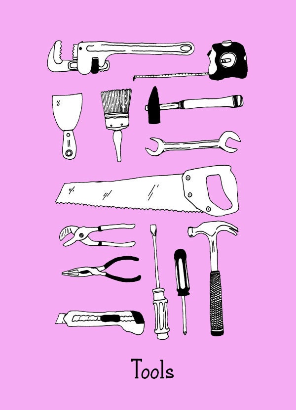 Tools Illustration 8.5 x 11 | Etsy
