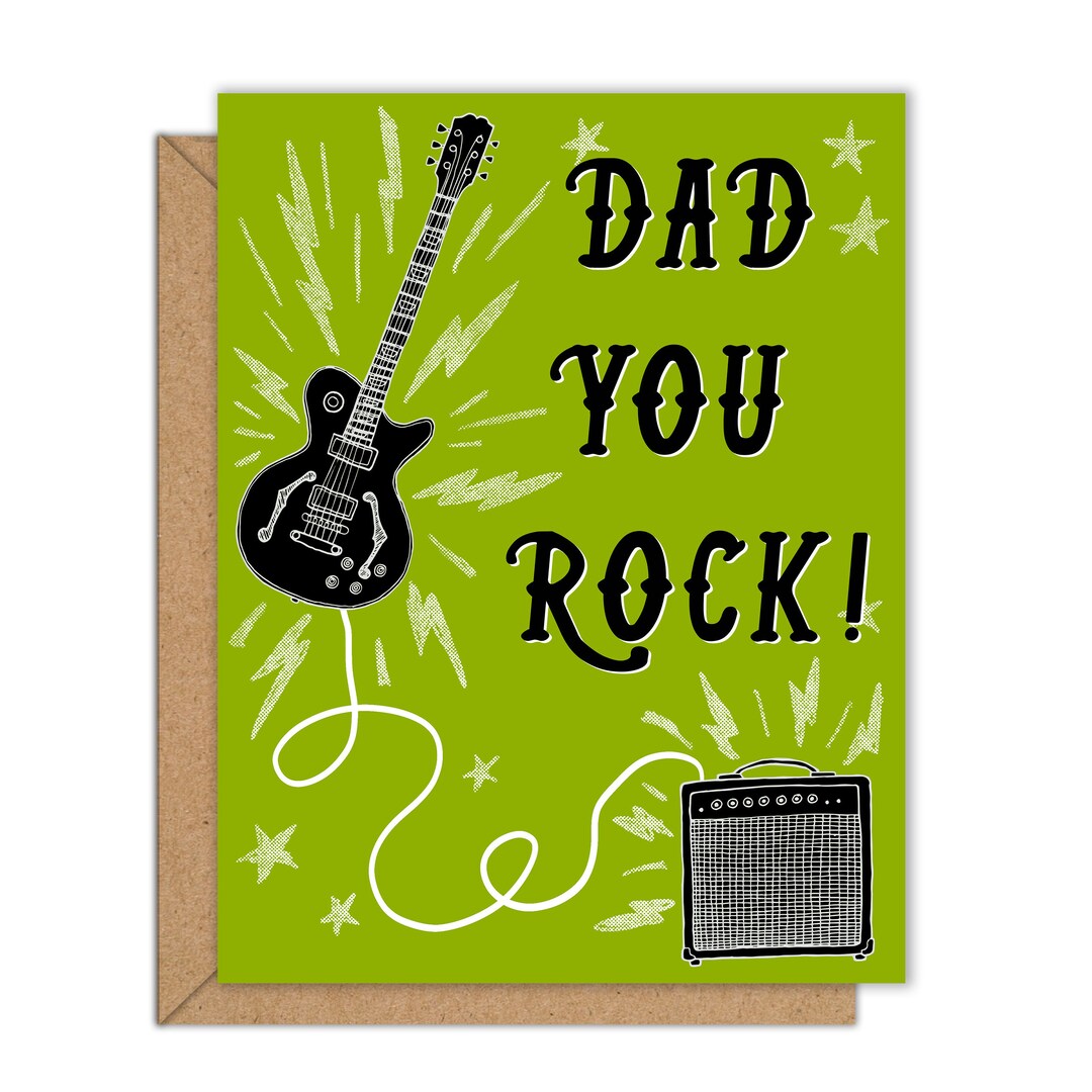 Dad You Rock Blank Card - Etsy