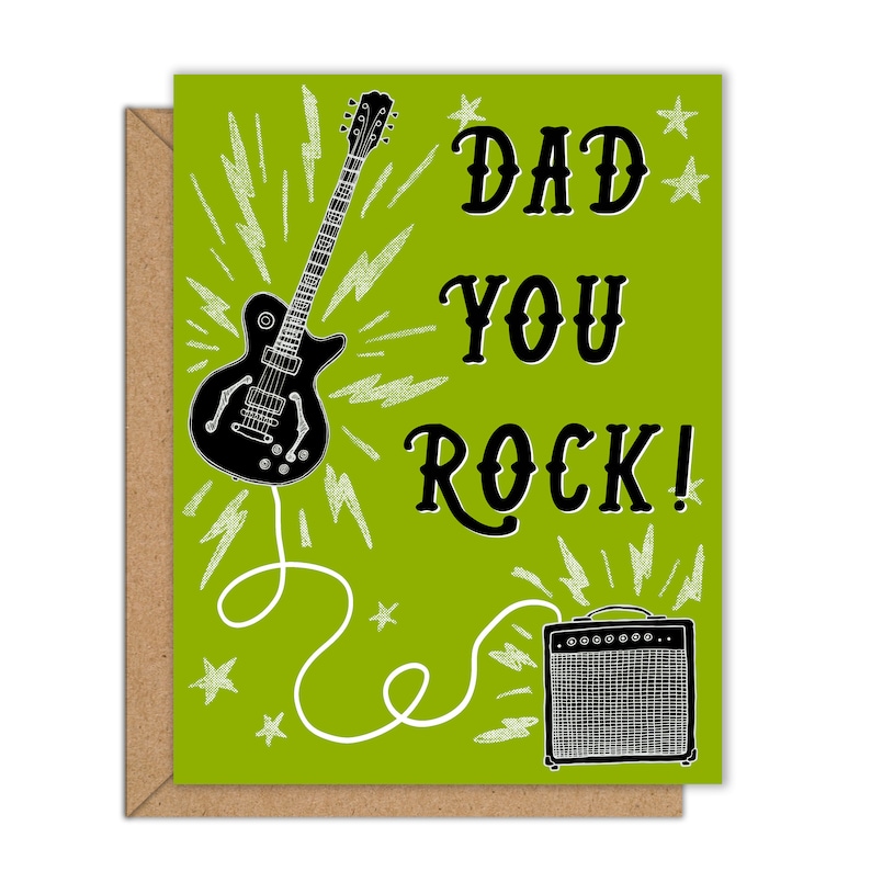 Dad You Rock Blank Card - Etsy
