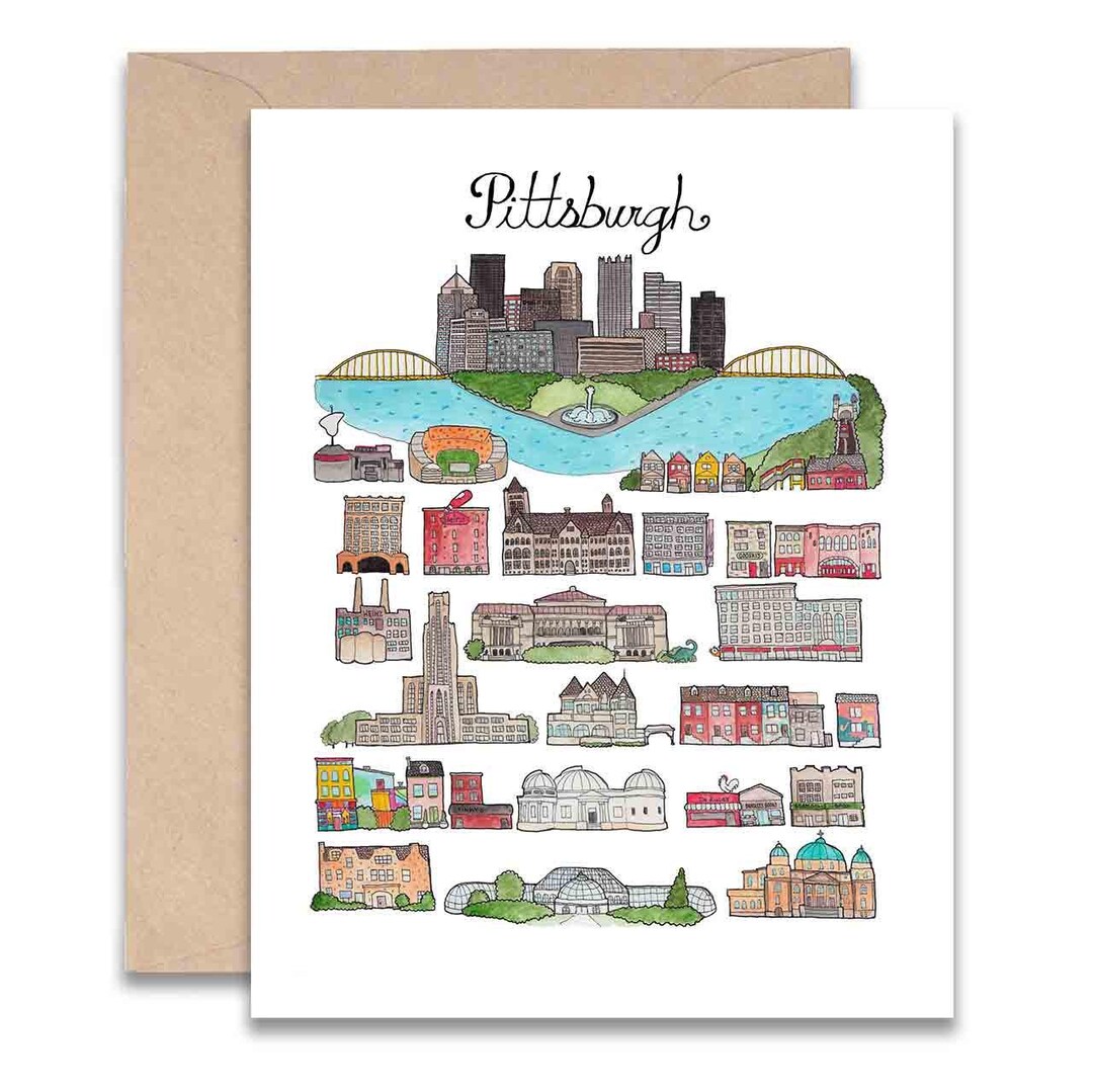 Pittsburgh, PA Card - 4x5 Blank - Etsy