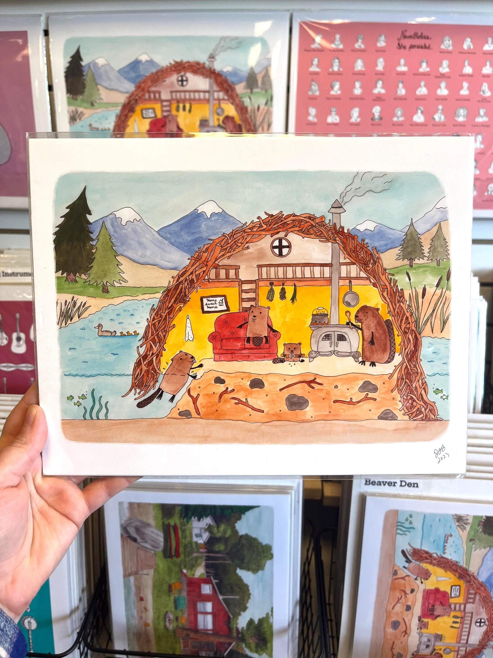 Beaver Den Cross Section Print - Etsy