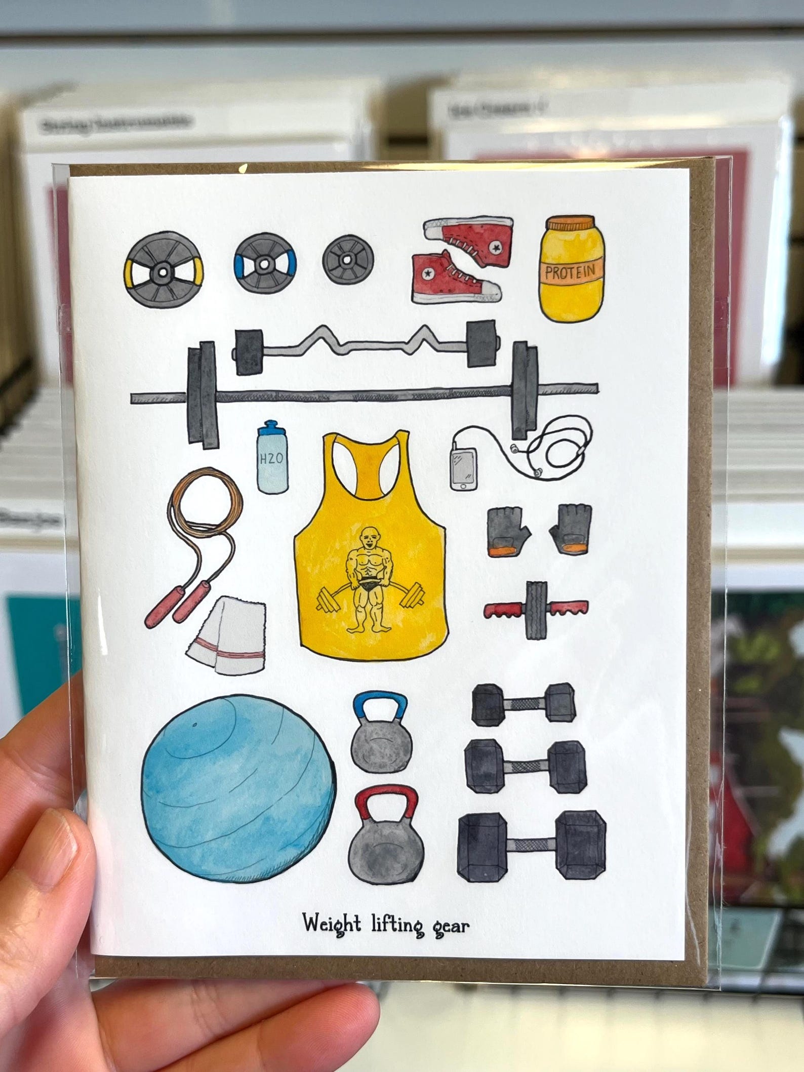 Weightlifting Gear Card - 4x5 Blank - Etsy