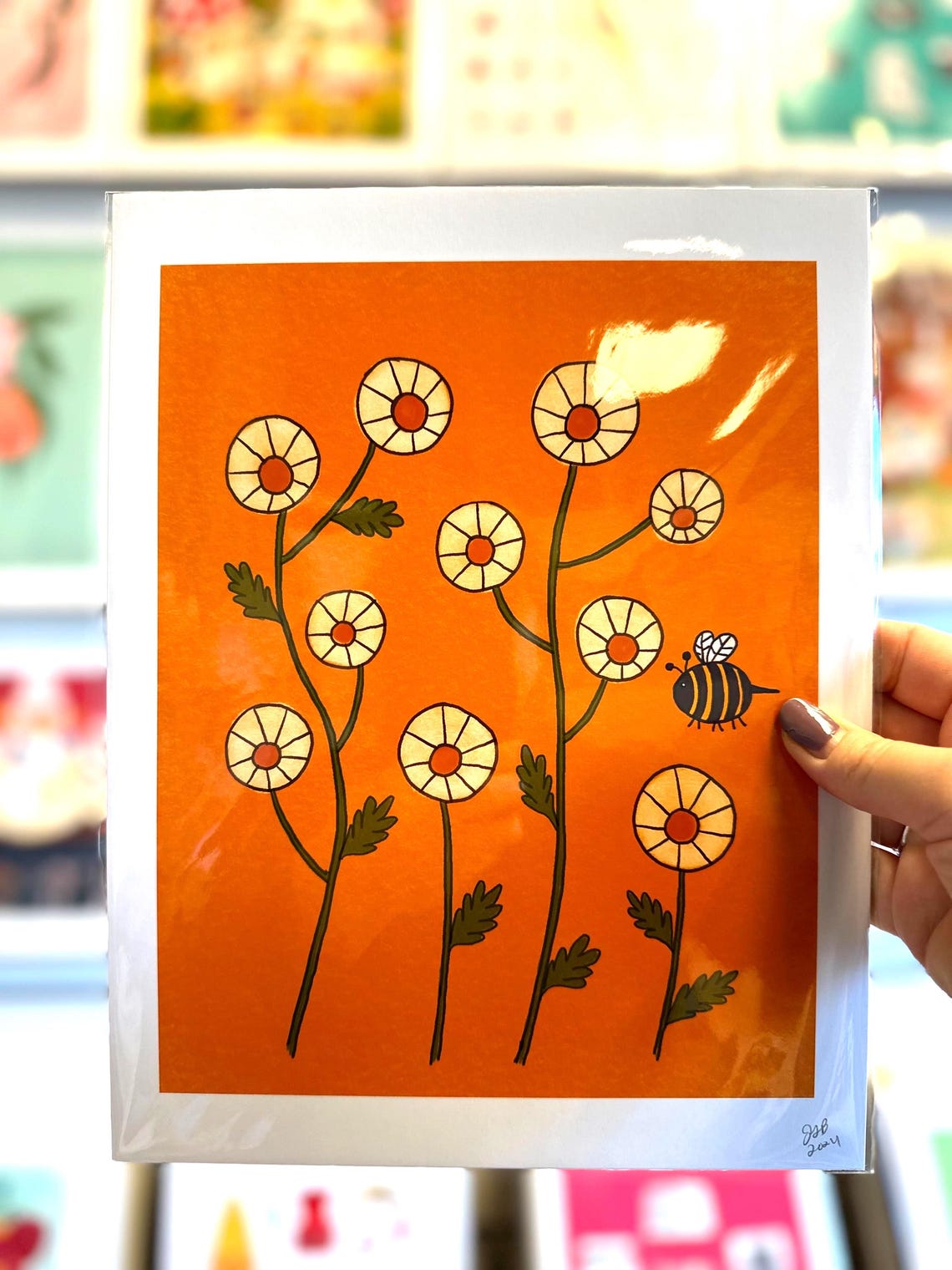 Daises + Bee Print - Etsy