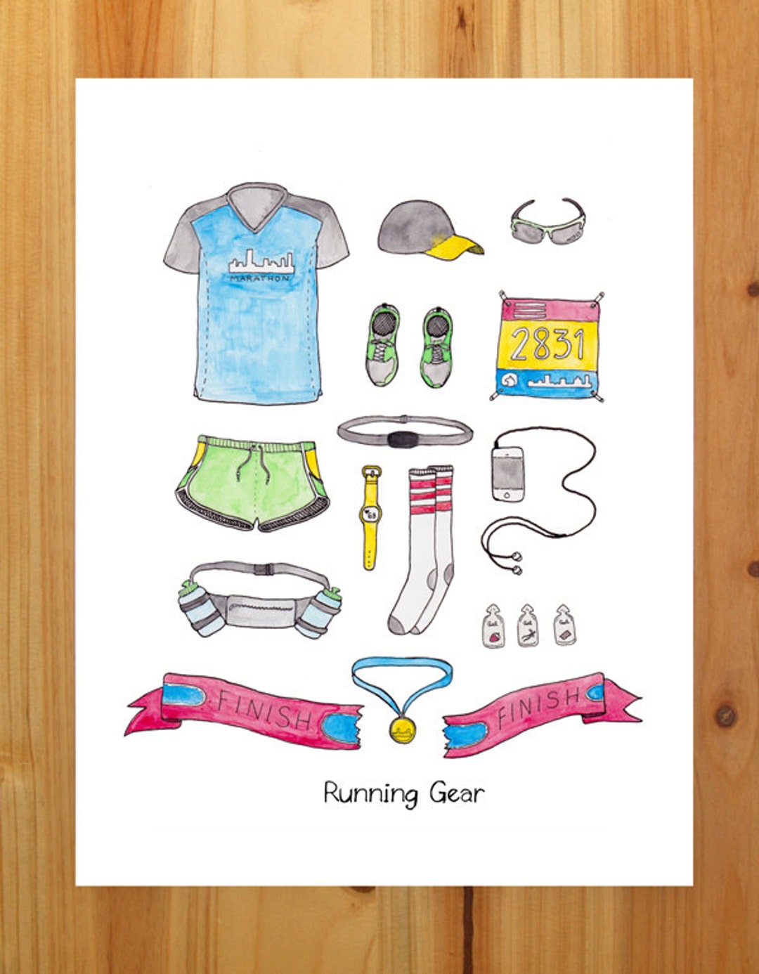 Running Gear Print 8.5 X 11 - Etsy