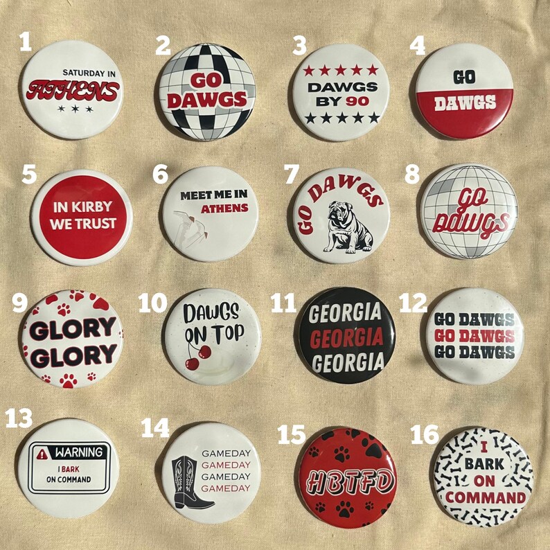 Uga/georgia Gameday Pins - Etsy
