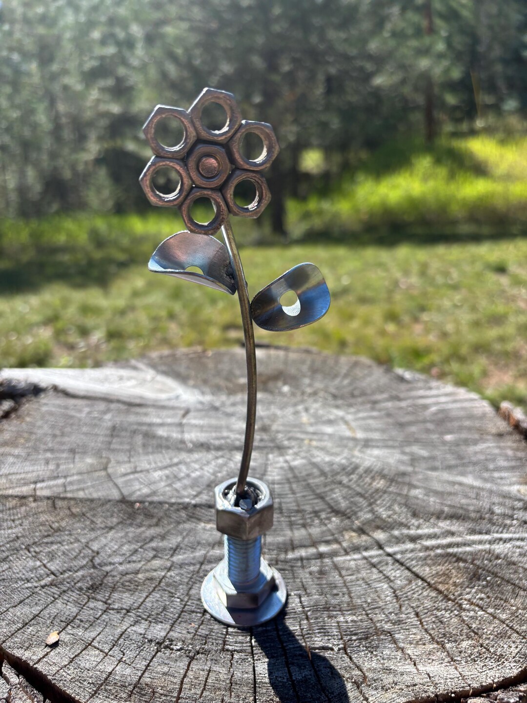 Metal Flower With Washer Leaves in a Nut and Bolt Pot. - Etsy