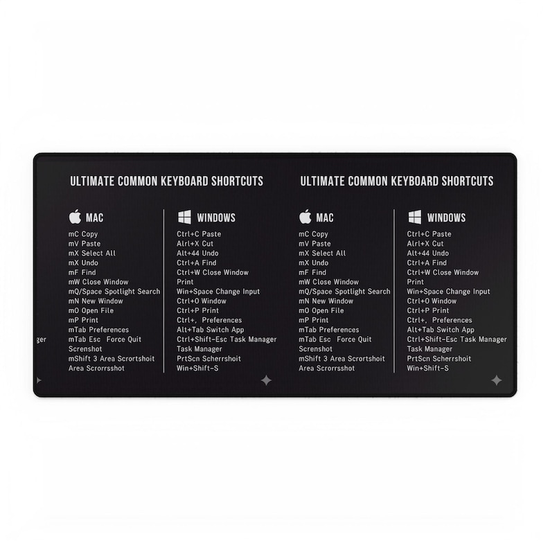 Windows Shortcut Desk Mat: Computer Desk Accessory, Office Decor - Etsy