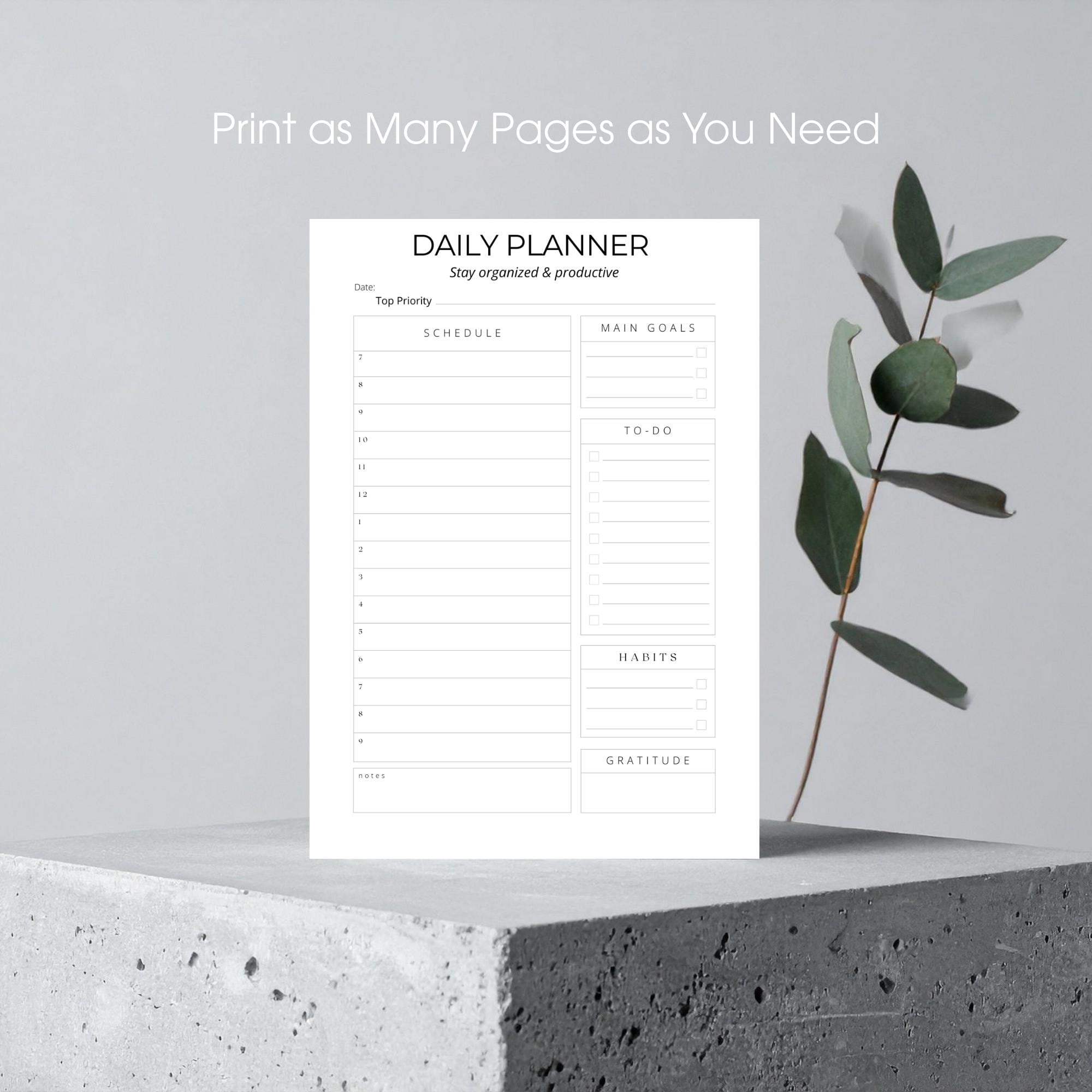 2026 Daily Planner Printable | Minimalist To-do List & Schedule | A4 ...