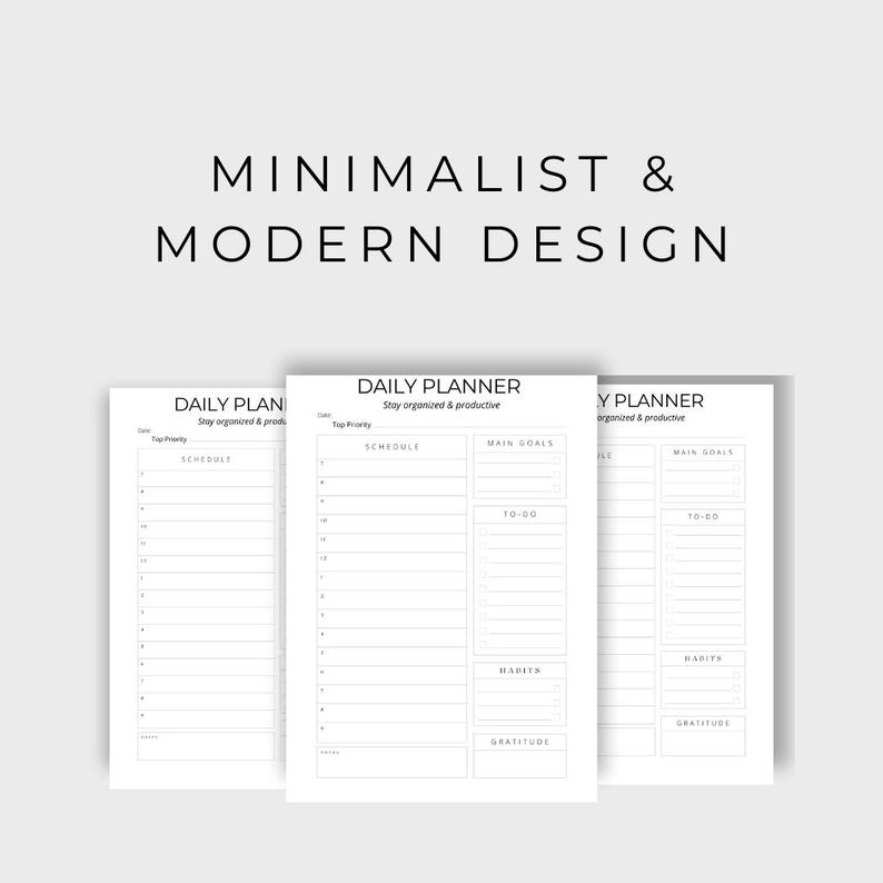 2026 Daily Planner Printable | Minimalist To-do List & Schedule | A4 ...