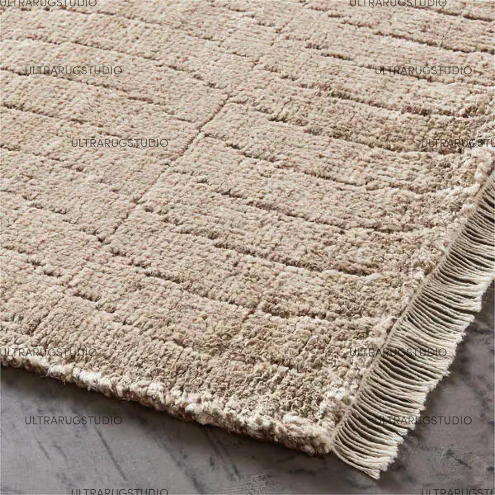 Hand Knotted Wave Wool Rug: Rust, New Zealand Wool, CB2 Inspired - Etsy