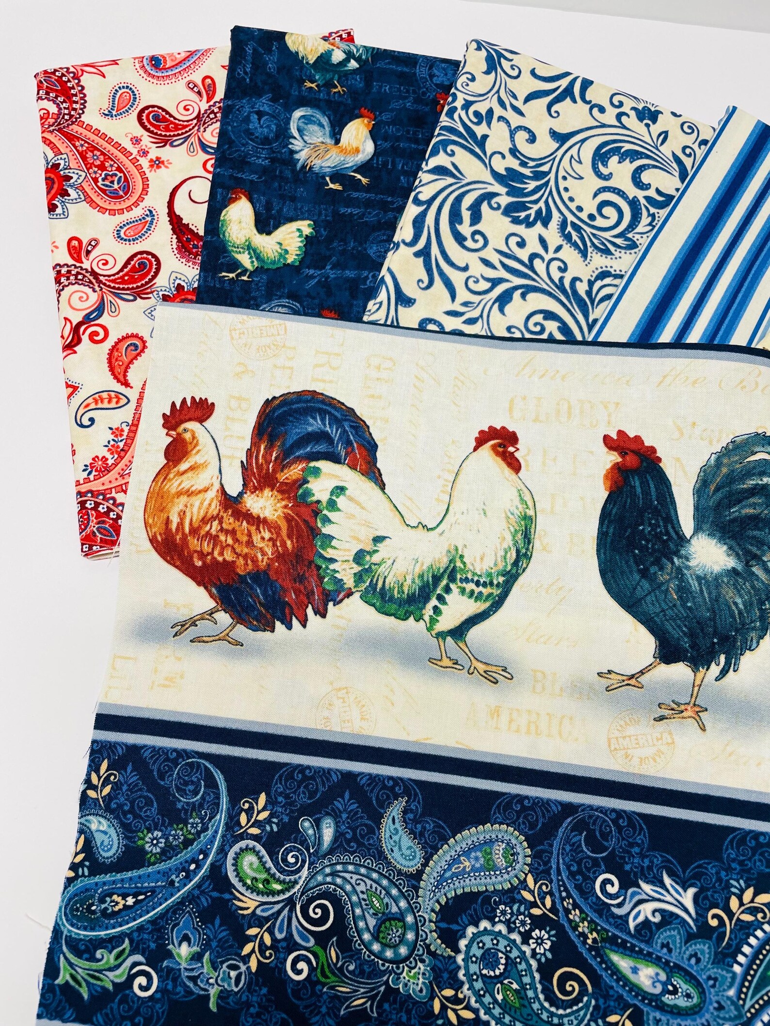 American Pride by Geoff Allen for Studio E Fabrics Chickens, Rooster ...