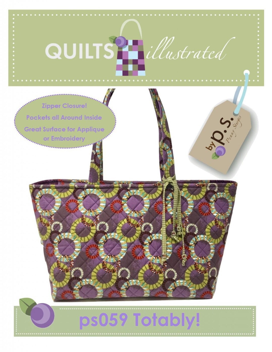 Totably Tote Handbag by Penny Sturges of Quilts Illustrated 19" X 12" X ...