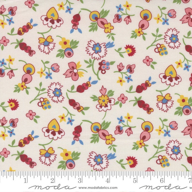 American Jane Moda Picture Perfect Hearts and Flower Floral Sold by the ...