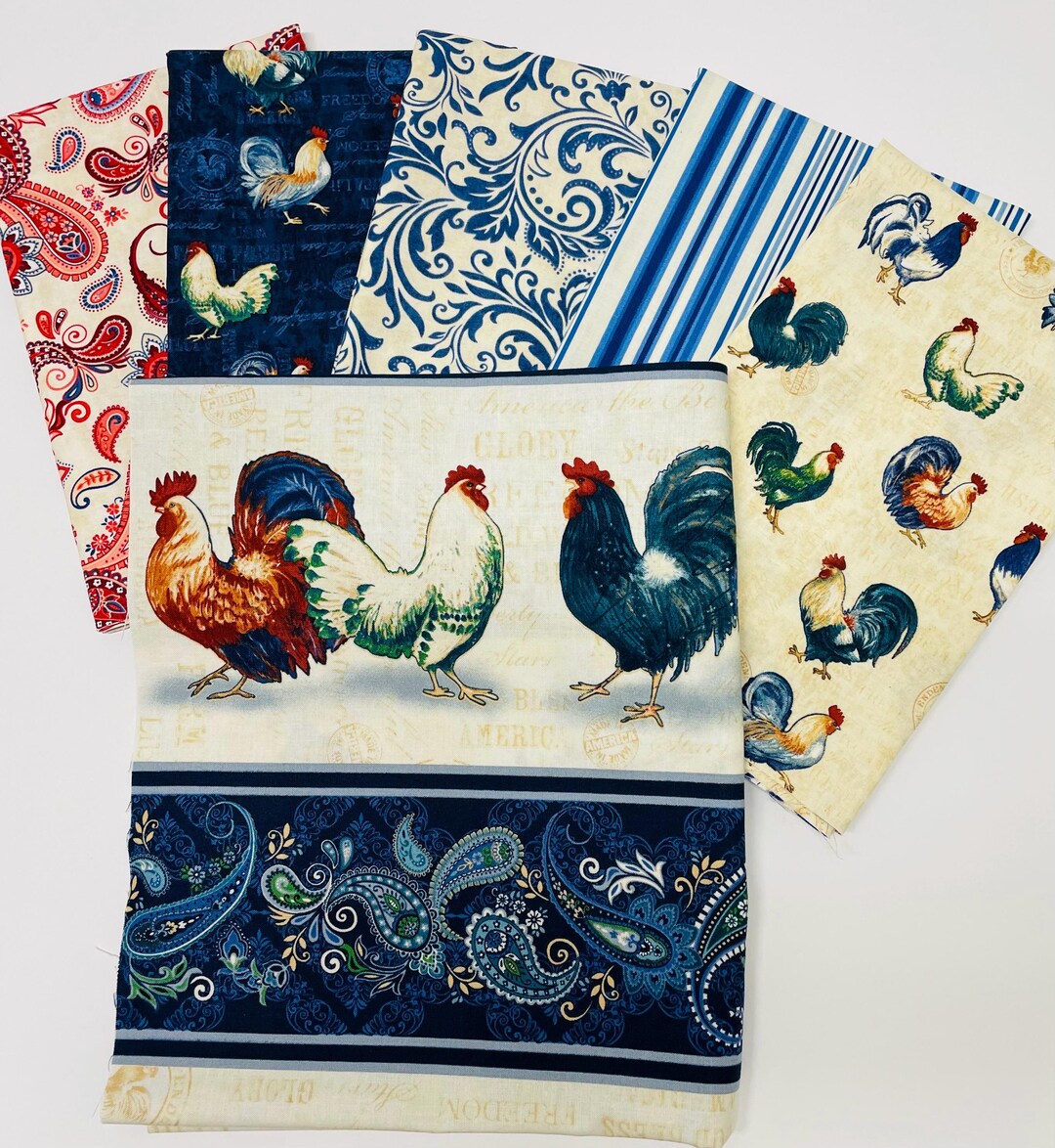 American Pride by Geoff Allen for Studio E Fabrics Chickens, Rooster ...