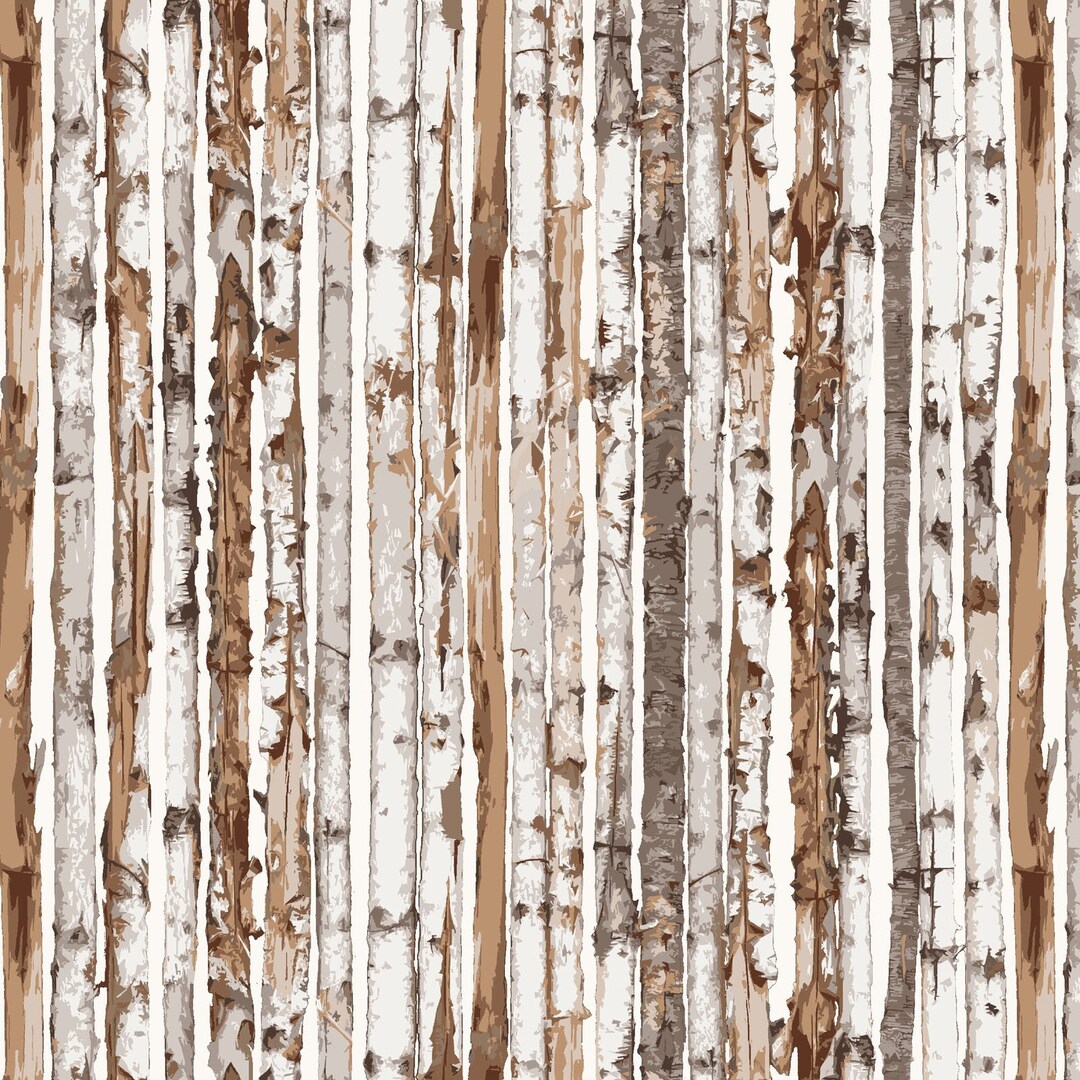 Woodland Wispers by Jan Shade Beach for Henry Glass Co. Birch Stripe ...