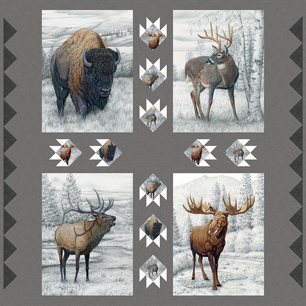 Wildlife Quilt Panel - Etsy