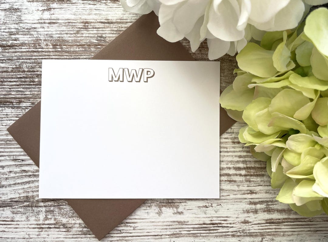 Personalized Monogram Stationery Set, Your Choice of Color, Envelopes ...