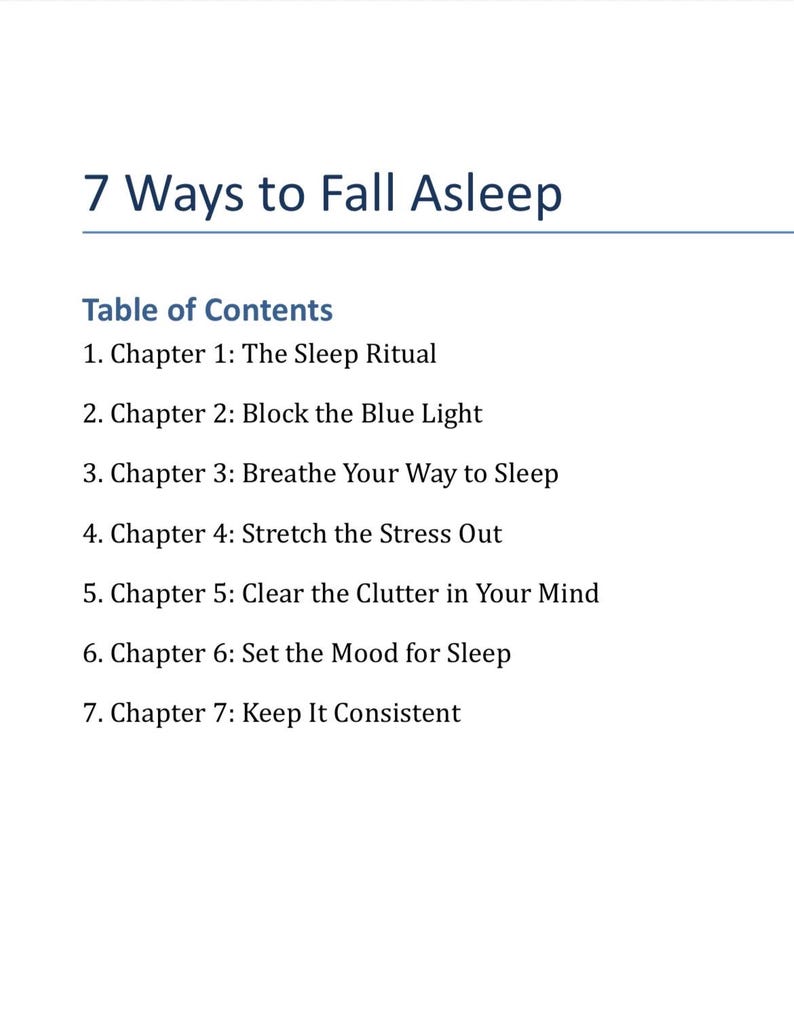 How to Fall Asleep in 7 Days. - Etsy
