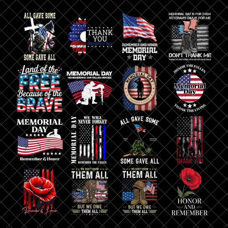 Memorial Day Png Bundle, Patriotic PNG, Military Bundle Png, Veteran ...