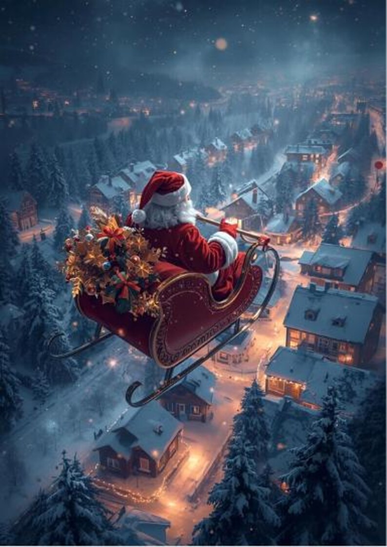 Santa Christmas Posters-printable Christmas Posters-pdf Printables - Etsy