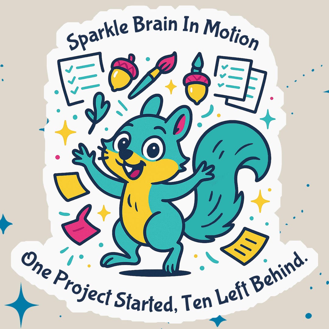 The Sparkle Brain Squirrel ADHD Mental Health Humor Vinyl Kiss-cut ...
