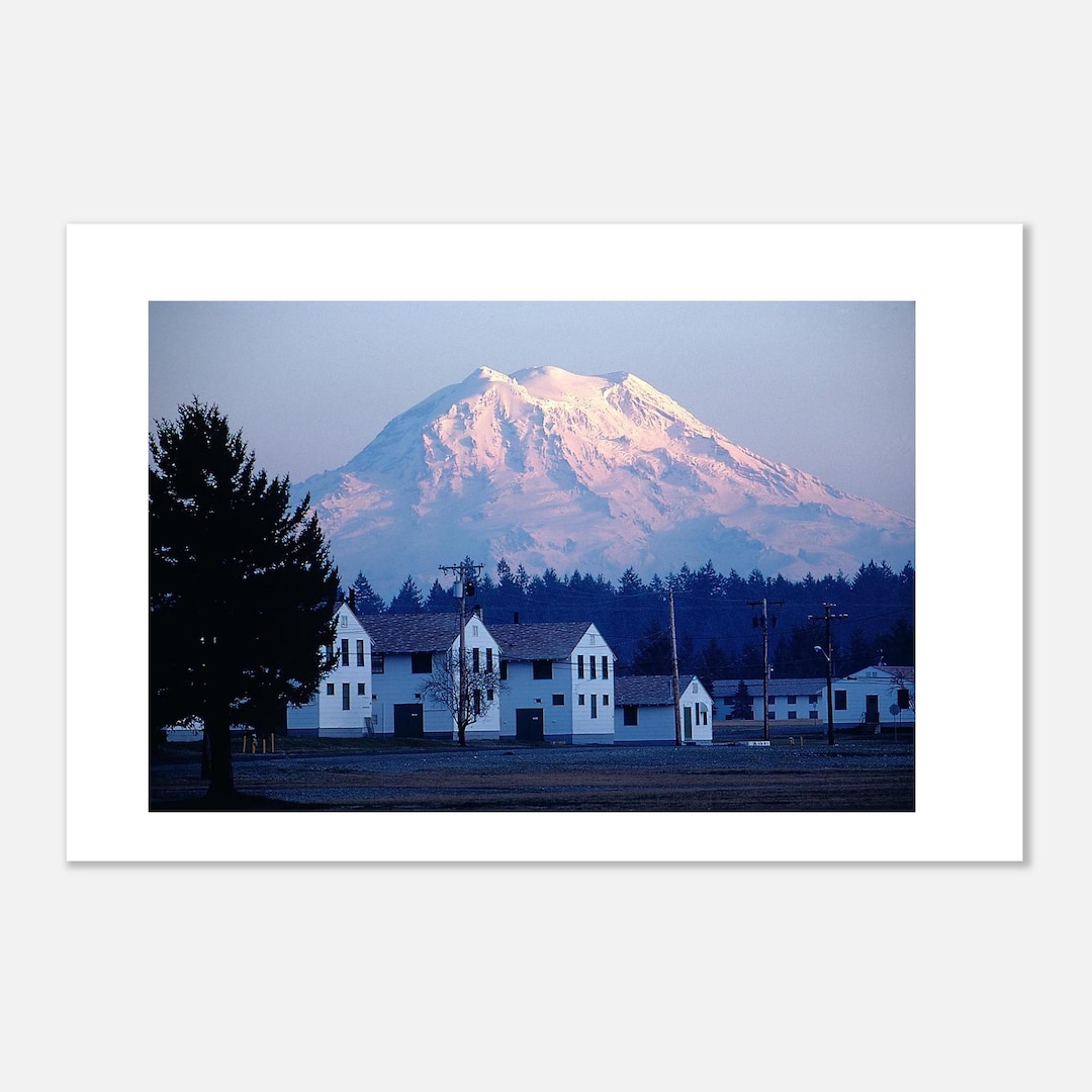 A Print of Mount Rainier, Fort Lewis Army Base, 1983 - Etsy