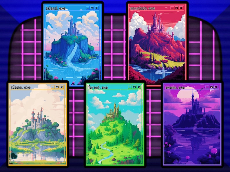 Pixel Basic Lands Magic - Basic Lands Set of 20 - Pixel Art - 8bit ...