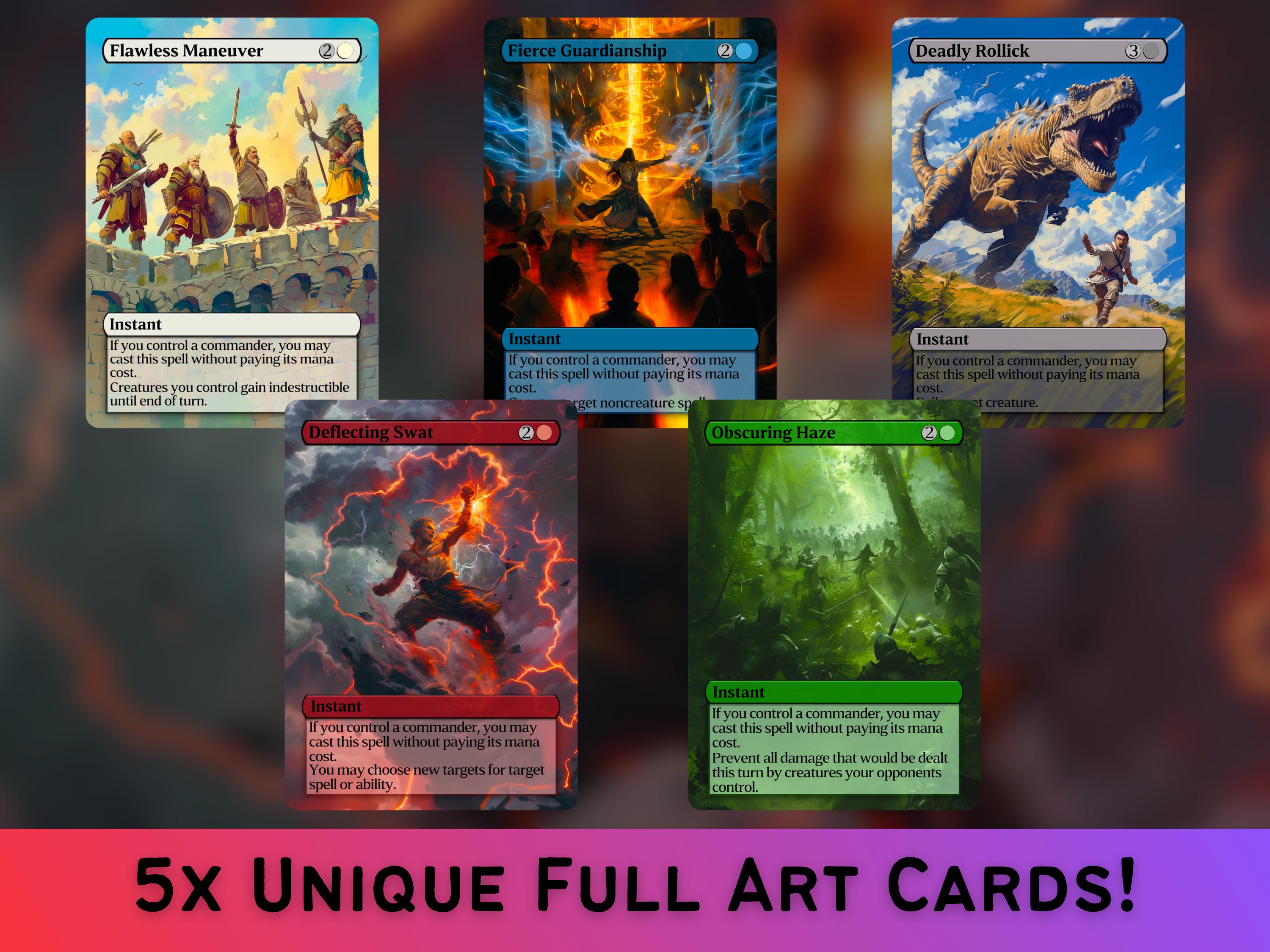 Commander Free Spells Set Magic - All 5 Colors - Unique Full-art Custom ...