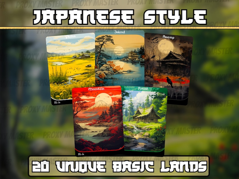 Japanese Feudal Basic Lands Series - Basic Lands Set of 20 - Unique ...