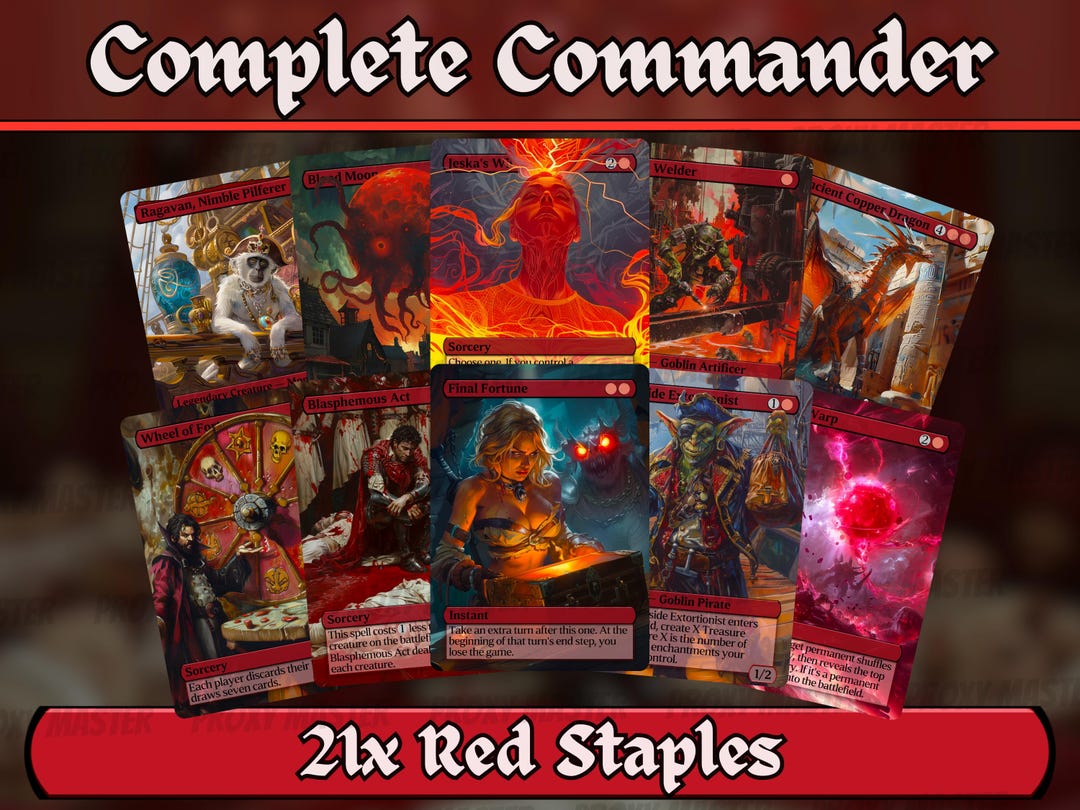 Red Commander Staples Complete Bundle - Set of 20 + 1 Red Cards! - 21 ...