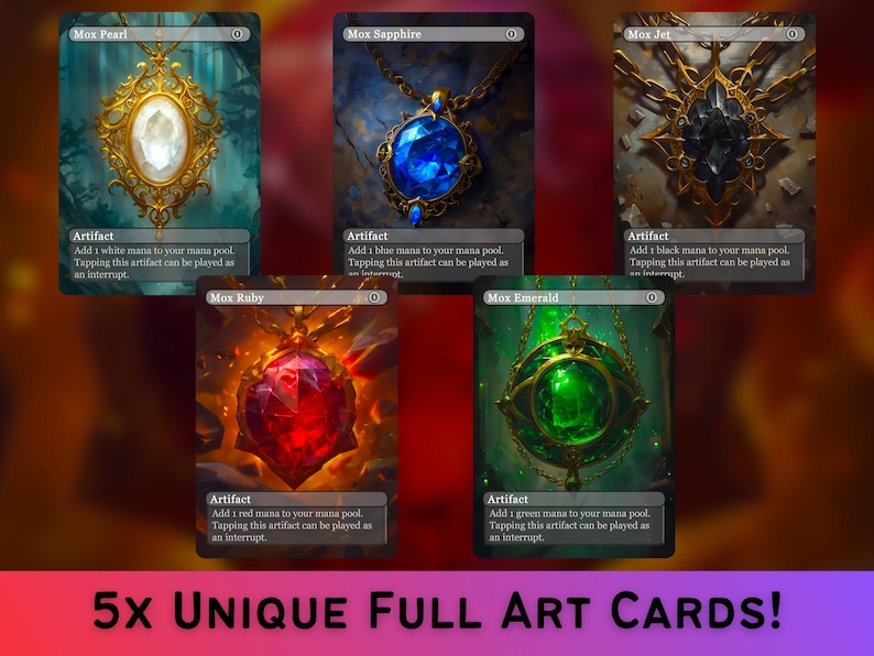 Mox Set - Magic Proxy - Pearl Sapphire Jet Ruby Emerald - Unique Full ...