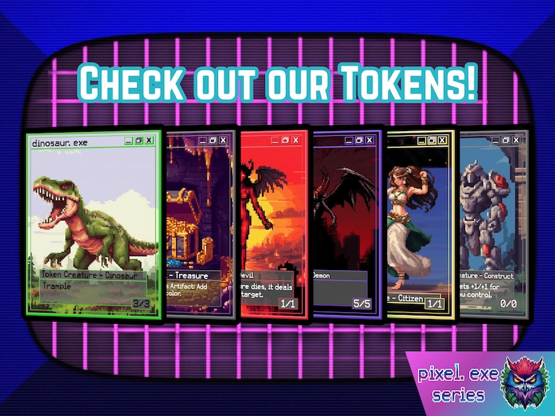 Neon Retrowave Basic Lands - Unique Full-art Vaporwave Basic Lands ...