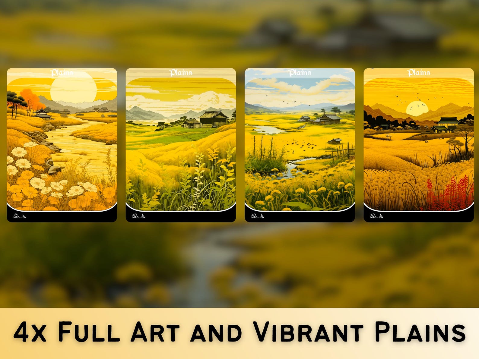 Japanese Feudal Basic Lands Series - Basic Lands Set of 20 - Unique ...