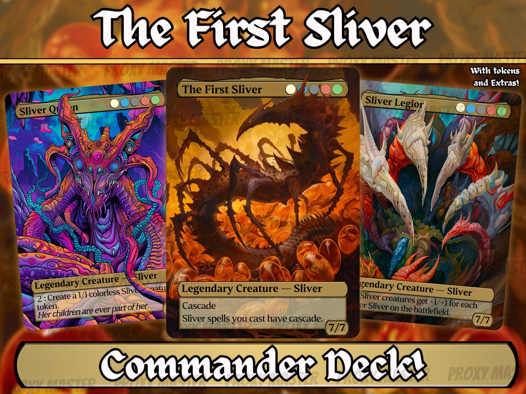 The First Sliver Custom Commander Deck - Proxy - Perfect Magic Gift ...