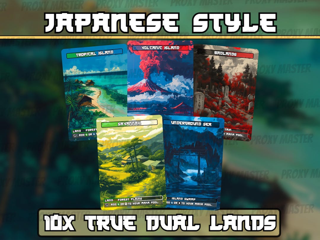 True Dual Lands - Japanese Style Dual Lands Set of 10 - Unique Full-art ...