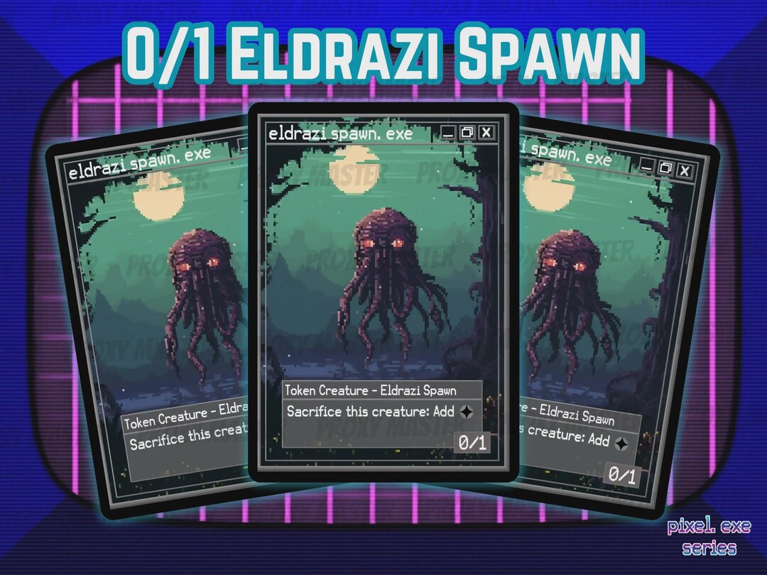 Jeton magique Eldrazi Spawn : pixel art rétro 8 bits (lot de 3/5 ...