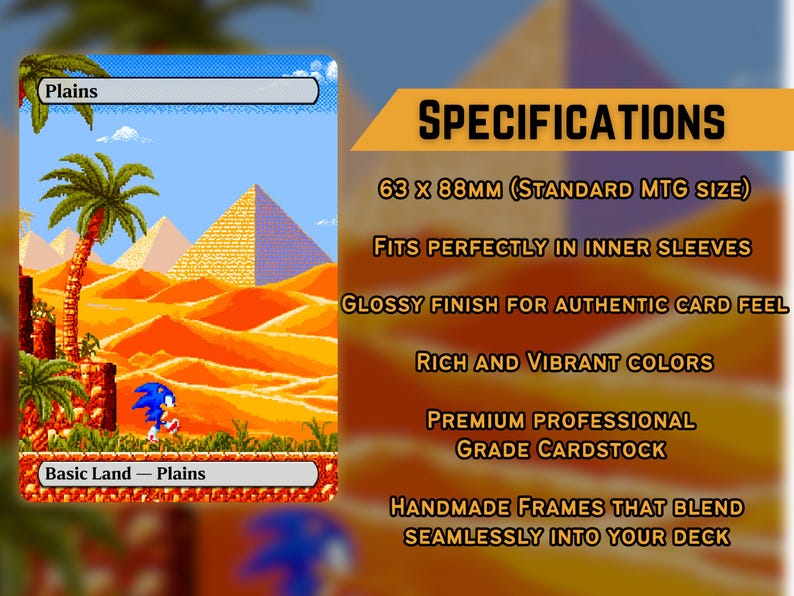 8-bit Sonic Basic Lands: Custom Full-art Magic Proxies - Etsy