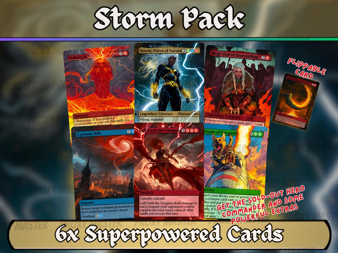 Storm, Force of Nature 5 + 1 Card Upgrade Proxy Pack - Secret Lair Pop ...