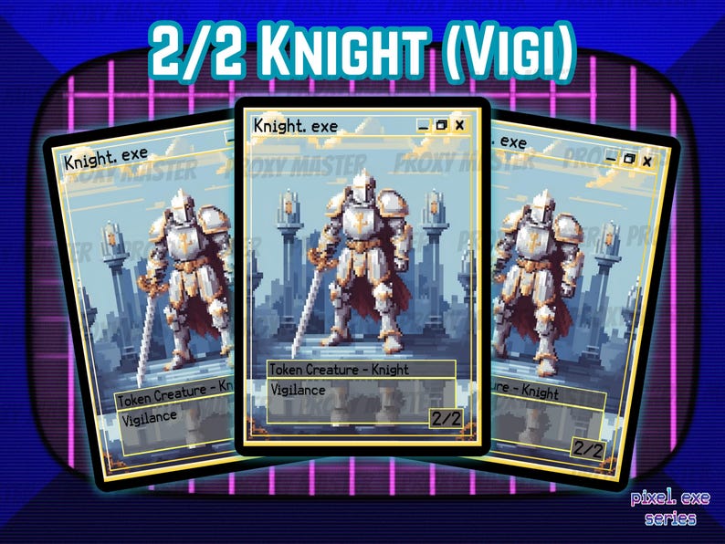 8bit Pixel Art Knight Token 2/2 (vigilance) - Magic - Retro Gaming - Etsy
