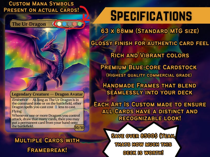 Ur-dragon Tribal Commander Deck - 4 Possible Commanders - 5 Colors ...