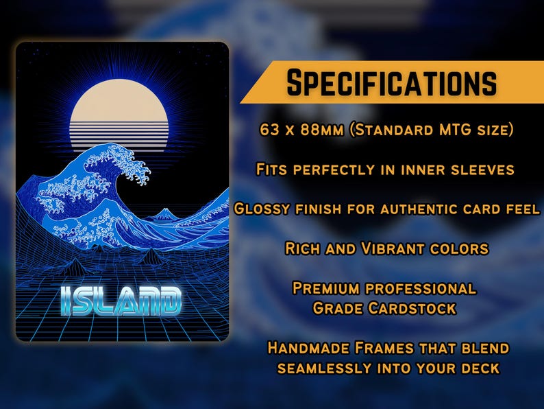 Neon Retrowave Basic Lands - Unique Full-art Vaporwave Basic Lands ...