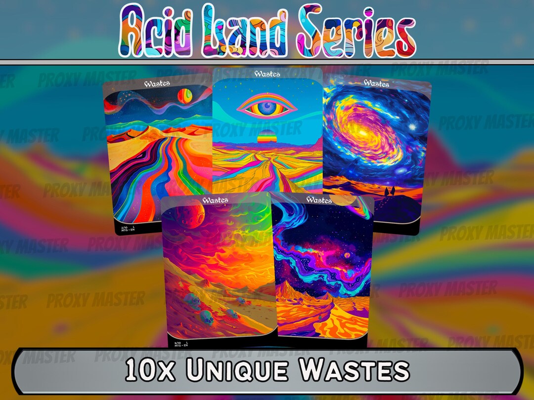 Acid Lands Series - Psychedelic Wastes Set of 10 - Unique Full-art ...