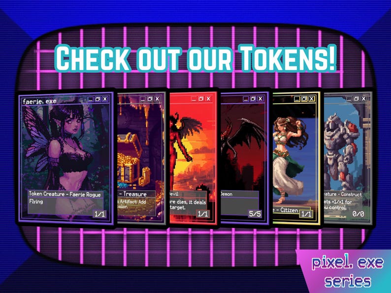8bit Pixel Art Bird Token for Magic - Retro Style (bundles of 3 & 5) - Etsy