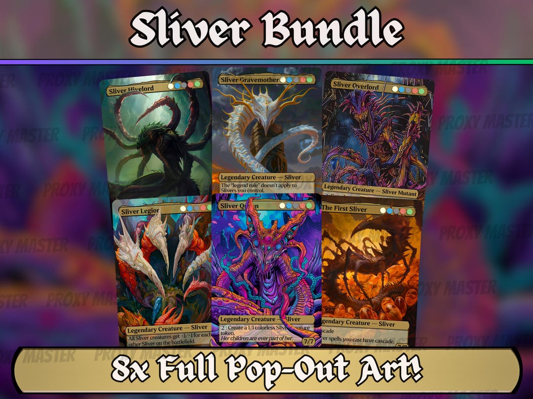 Sliver Bundle - Sliver Tribal Commanders - Set of 6 + 2 Cards - Unique ...
