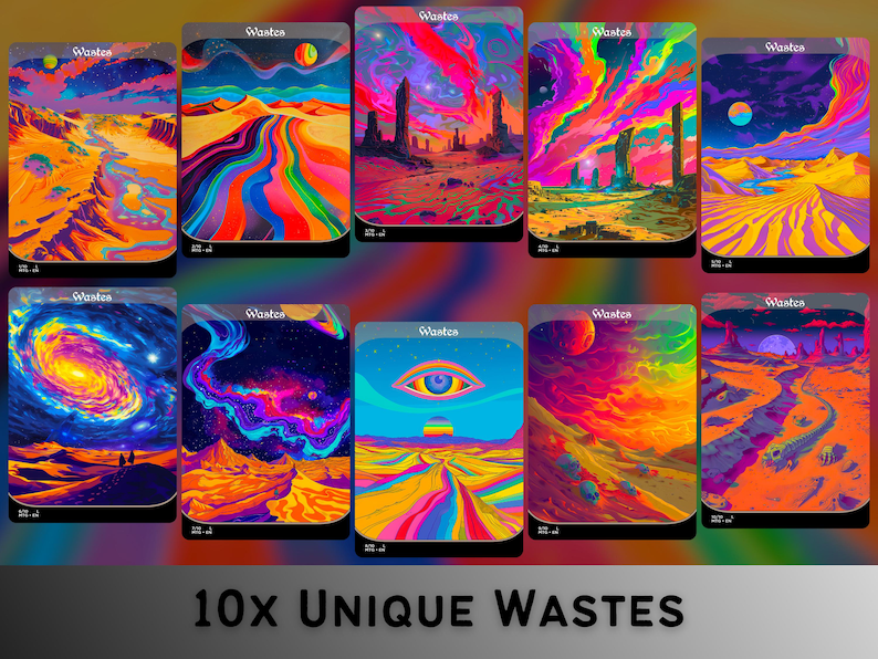 Acid Lands Series - Psychedelic Wastes Set of 10 - Unique Full-art ...