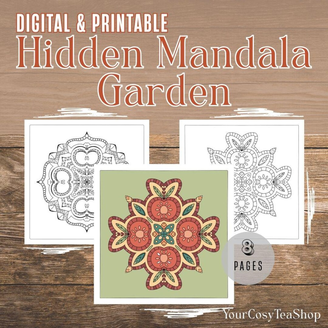 Mandala Hidden Garden Coloring Pages | Fruit & Vegetable Mandalas ...