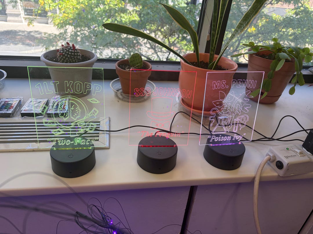 Custom Engraved LED Light Stand: Personalized Name, Title & Emblem - Etsy