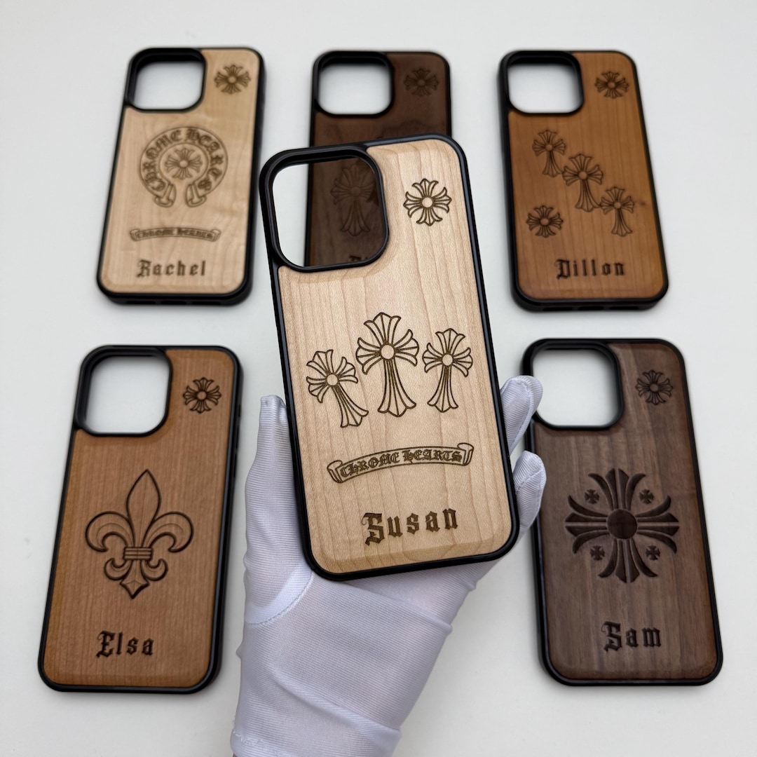 Cross Engraved Wood Phone Case for Men Woman iPhone Cases 17 16 E 15 14 ...