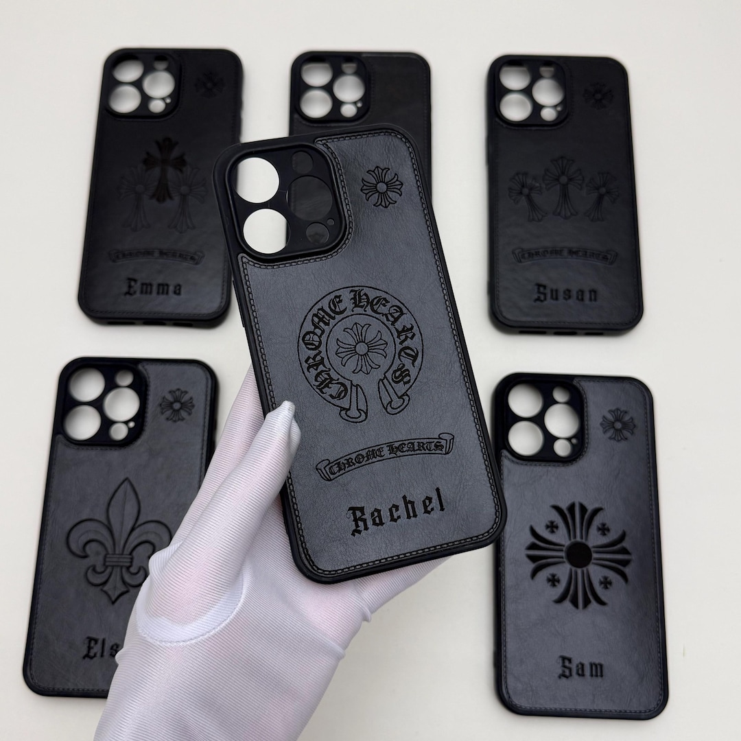 Horseshoe Cross Leather Custom Name Phone Case iPhone 17 Air 16 15 14 ...